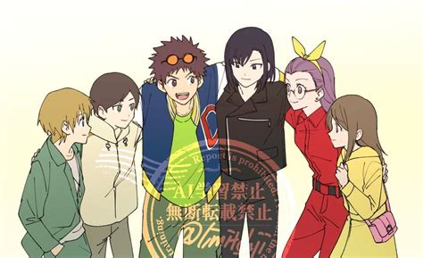 Yagami Hikari Takaishi Takeru Motomiya Daisuke Ichijouji Ken And Hida Iori Digimon And 1