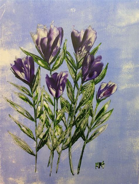 Vibrant Encaustic Flower Painting