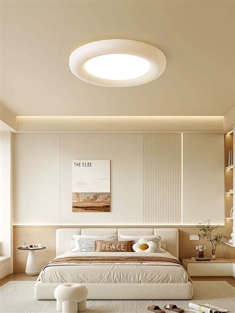 卧室吸顶灯儿童房间灯全光谱护眼圆形简约现代北欧法式奶油风灯具 天猫 花瓣网