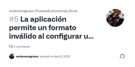 La aplicación permite un formato inválido al configurar un code