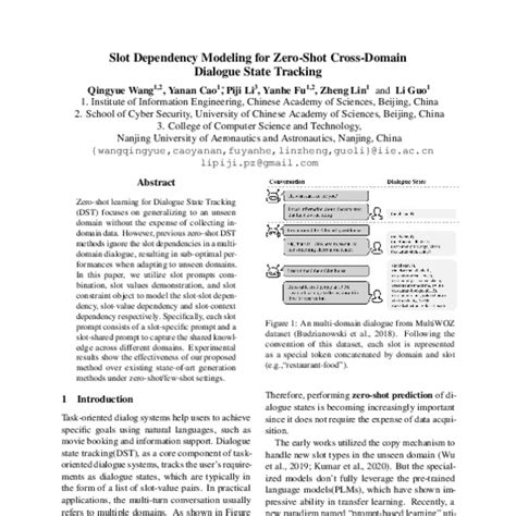 Slot Dependency Modeling For Zero Shot Cross Domain Dialogue State Tracking Acl Anthology