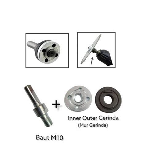 Jual Baut Adaptor M10 Adapter Konektor Bor Drill Pad Poles Cutting