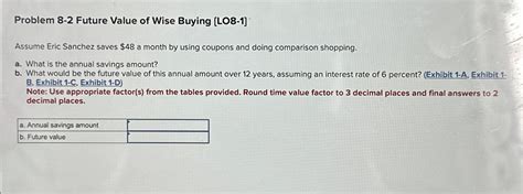 Solved Problem 8 2 ﻿future Value Of Wise Buying