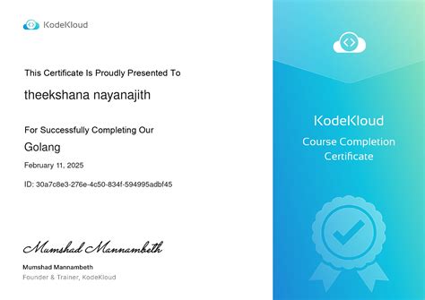 Golang Certificate Kodekloud