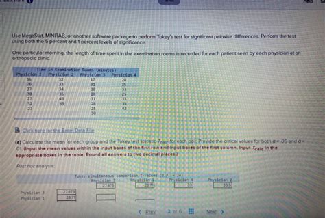 Solved Help Use MegaStat, MINITAB, or another software | Chegg.com