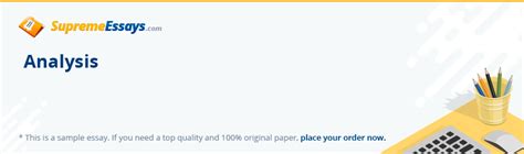 Read Analysis Essay Sample For Free At