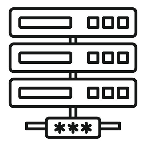 Server Network Authentication Icon Outline Style 14684122 Vector Art