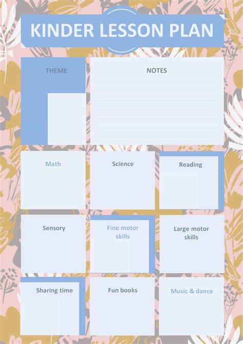 Word Of Kindergarten Lesson Plandocx Wps Free Templates