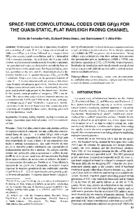 pdf space time convolutional codes over gf p for the quasi static