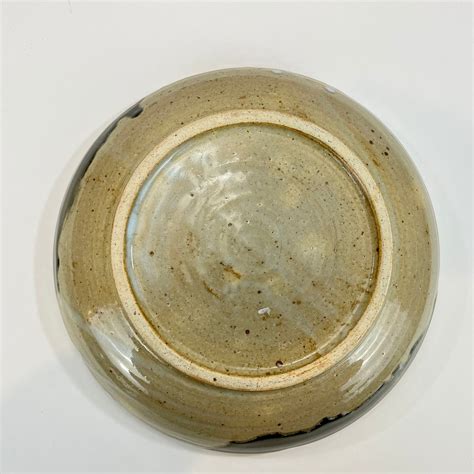 Vintage Japanese Oribe Ware Bowl 11” Shoguns Gallery