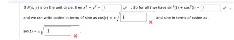 solved if p x y is on the unit circle then x2 y2 so for