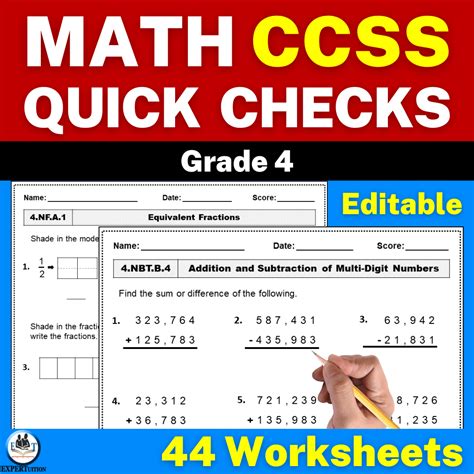 4th Grade Common Core Math Worksheets Expertuition Worksheets Library