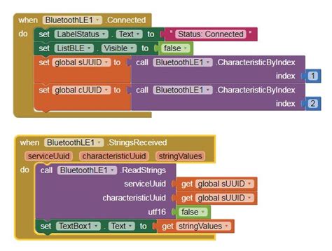 app inventor 2 ble sending and receiving strings internet of things