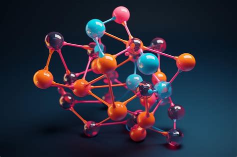Premium Photo Colorful Molecular Structure On Dark Background