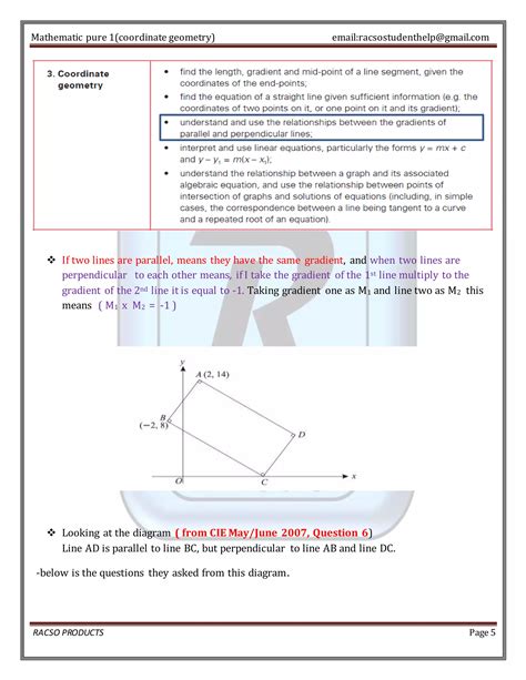 As Level Coordinate Geometry Explained Docx