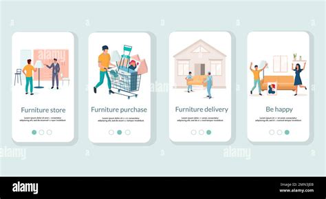 Furniture Store Mobile App Onboarding Screens Vector Template Stock Vector Image And Art Alamy