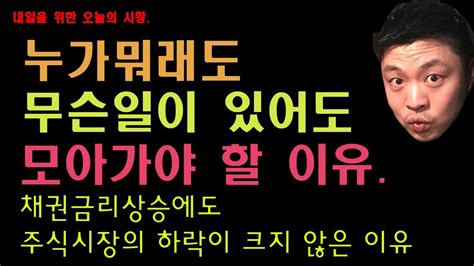 누가 뭐래도 모아 가야 할 이유 채권금리 상승에도 주식시장의 하락이 크지 않은 이유 1021 금요일 오후장 라이브 Youtube