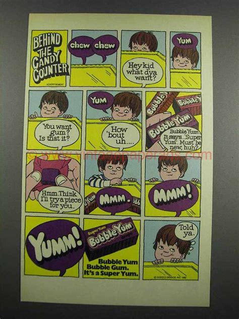 1983 Bubble Yum Bubble Gum Ad Candy Counter Du0345