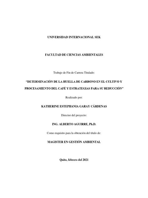 Katherine Estephania Garay Cárdenas Huella De Carbono Pdf Huella De