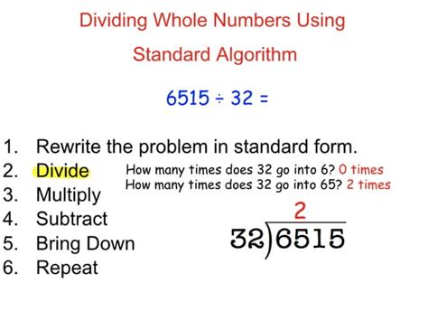 Dividing Using Standard Algorithm Ppt