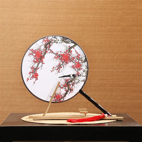 휴대용 빈티지 라운드 댄싱 핸드 팬 중국 스타일 웨딩 장식 신부 팬 술 포함장식용 팬 Aliexpress