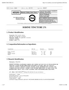 Material Safety Data Sheet Iodine Msds 11400 Section 1