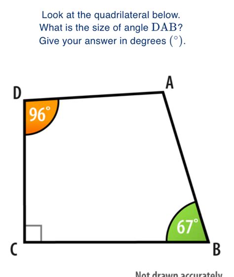 Solved Look At The Quadrilateral Below What Is The Size Of Angle Dab