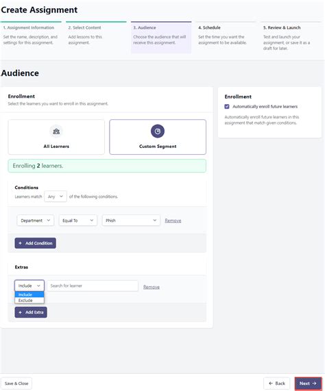Create A Training Assignment Huntress Support