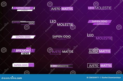 Callouts Texts Titles Title Call Out Labels Callout Marketing Boxes Lower Third Bars Vector