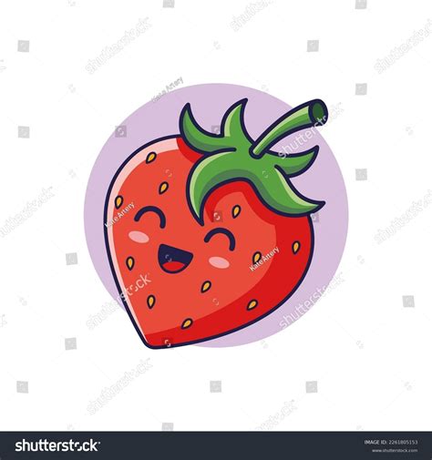 Cute Kawaii Strawberry Character Vector Hand Stock Vector Royalty Free 2261805153 Shutterstock