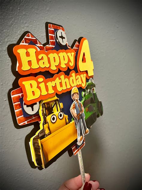 Bob The Builder Cake Topper Etsy