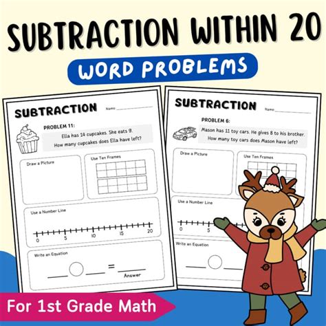Subtraction Word Problem Solving For 1st Grade Within 20 Tpt