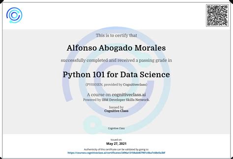 Cognitiveclass Py0101en Certificate Cognitive Class
