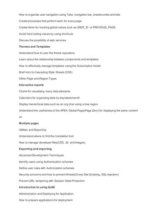 Oracle Apex Course Content DOCX