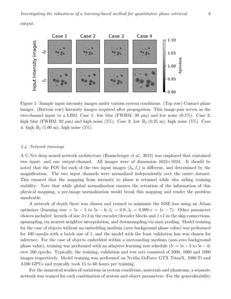 Investigating The Robustness Of A Learning Based Method For Quantitative Phase Retrieval From