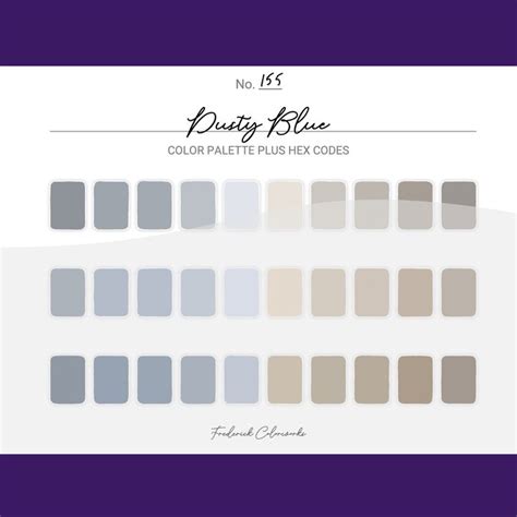 Dusty Blue Color Scheme Procreate 30 Color Palette Swatches Hex Codes Pdf Swatch Jpeg Png