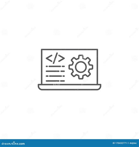 Custom Coding Symbol Programming Vector Icon Isolated On White Background Stock Vector
