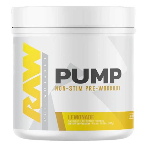 Pump Non Stim Pre Workout 40 Serv Raw Envía Suplementos