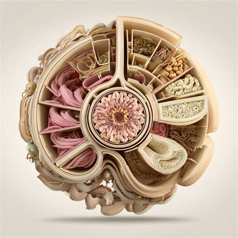 Intricate Cross Sectional Model Of Biological Structures And Tissues Stock Illustration