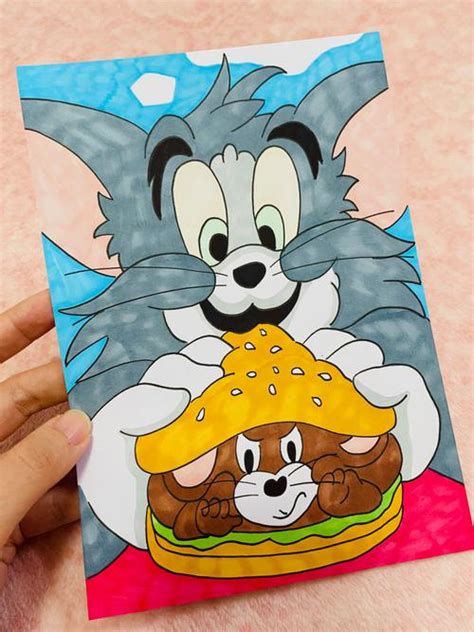 猫和老鼠简笔画带颜色教程视频（漂亮13张） 简笔画图片大全