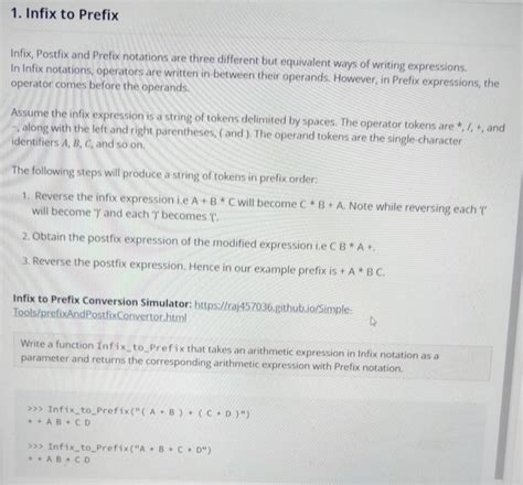 Solved Infix To Prefix Infix Postfix And Prefix Chegg