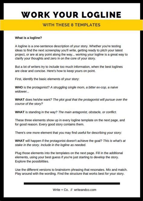 Script Logline Examples At Donna Coppedge Blog
