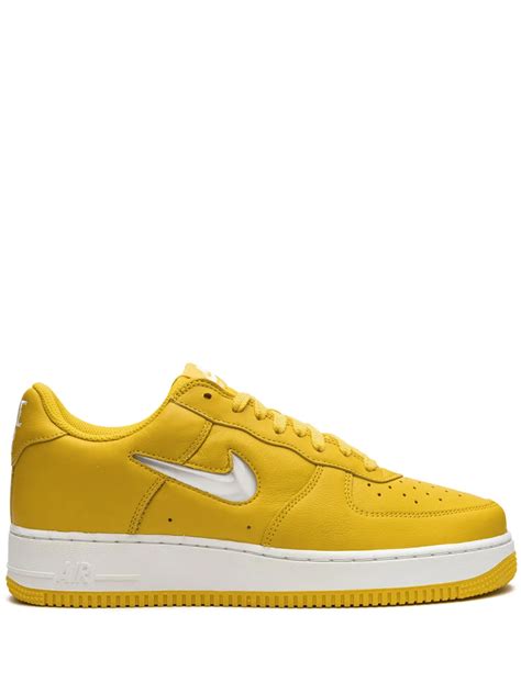Nike Air Force 1 Low Leather Sneakers In Yellow Modesens