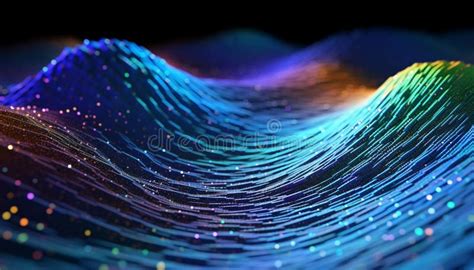 Glowing Blue Wave Pattern Creates Futuristic Abstract Design Generated By Ai Stock Image Image