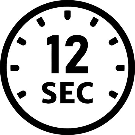 12 Seconds Black Icon Svg Vector And Png Free Download Uxwing