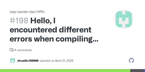 Hello I Encountered Different Errors When Compiling Under Different