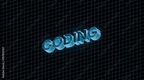 3d Rendered Coding Text Emerges Against A Futuristic Grid Background