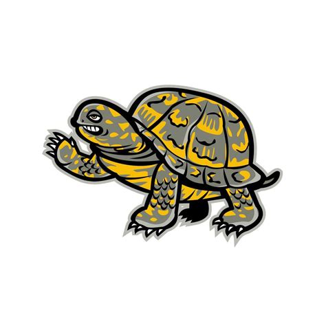 Eastern Box Turtle Waving Mascot 1908531 Vector Art At Vecteezy