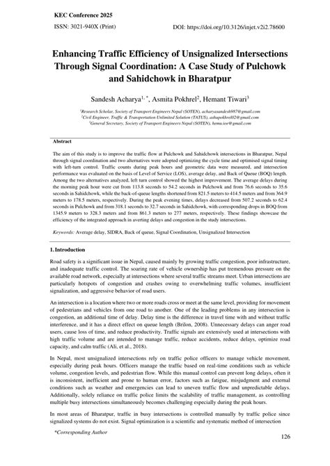 Pdf Enhancing Traffic Efficiency Of Unsignalized Intersections