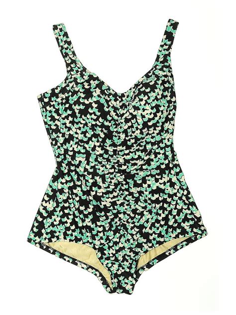 Azul Print Green Black One Piece Swimsuit Size 2x Estimated 21 Off